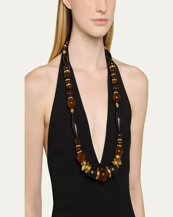 Saint Laurent Mixed Bead Necklace