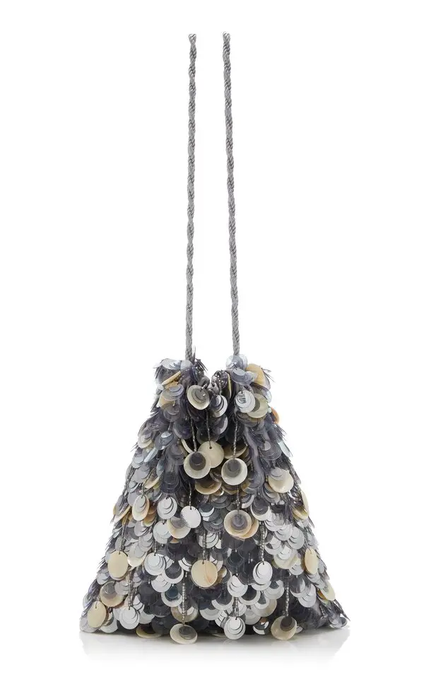 LIZZIE FORTUNATO Gala Sequined Wristlet Bag - Silver