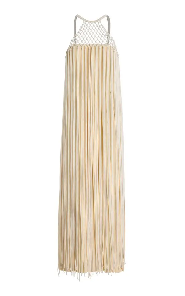 Gabriela Hearst Tacia Fringed Maxi Dress - Ivory
