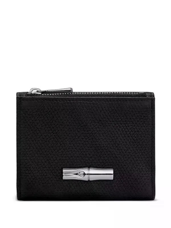 Longchamp Le Roseau Textured Leather Cardholder - Black