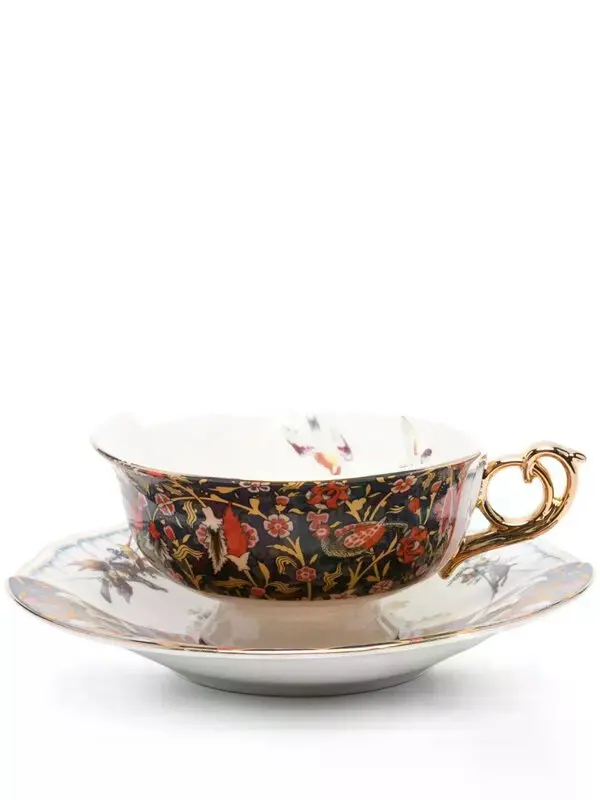 SELETTI Hybrid Kannauj Floral-print Tea Cup Set - Blue