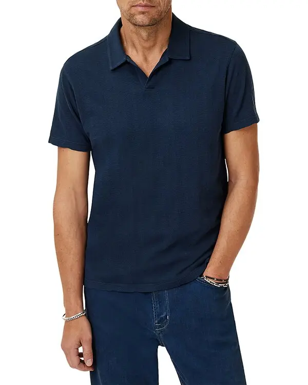 John Varvatos Zion Open Collar Polo Shirt - Deep Blue