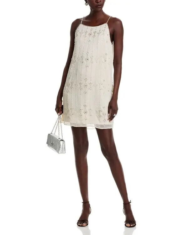 Aqua X Ava Phillippe Beaded Mini Dress