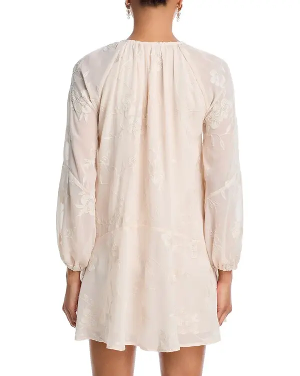 Aqua X Ava Phillippe Embroidered Chiffon Mini Dress