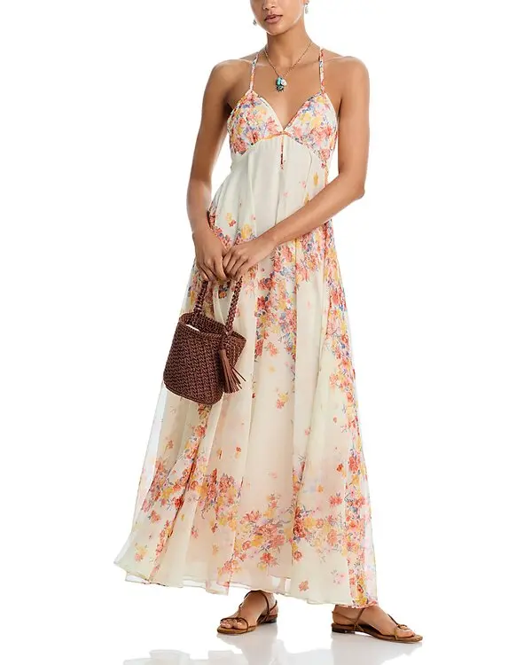 Aqua X Ava Phillippe Floral Maxi Dress