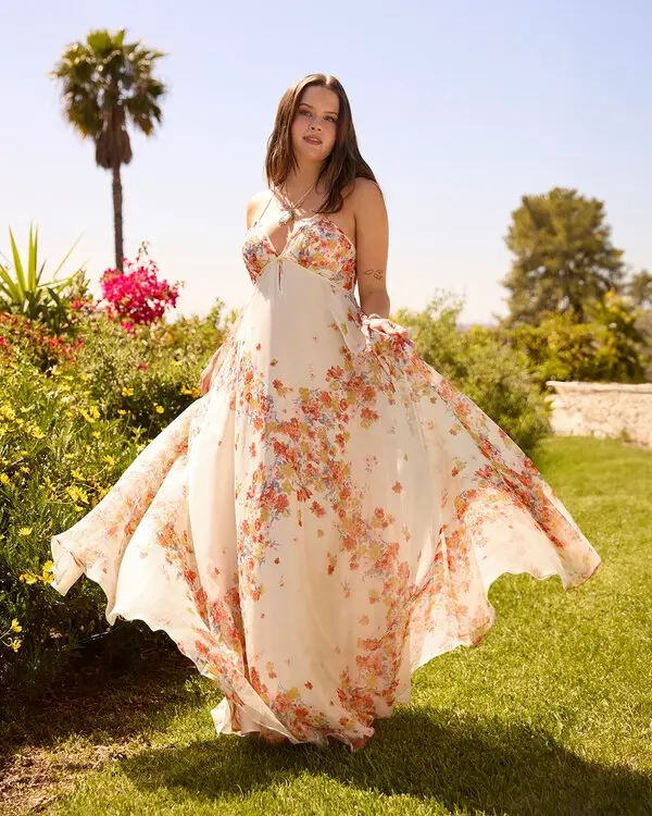 Aqua X Ava Phillippe Floral Maxi Dress
