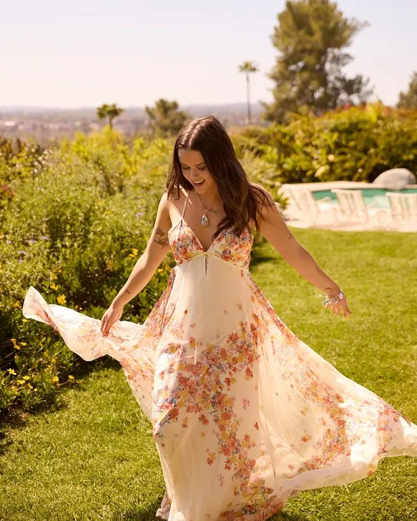 Aqua X Ava Phillippe Floral Maxi Dress