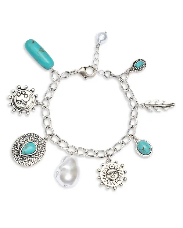 Aqua X Ava Phillippe Celestial Charm Bracelet - Silver