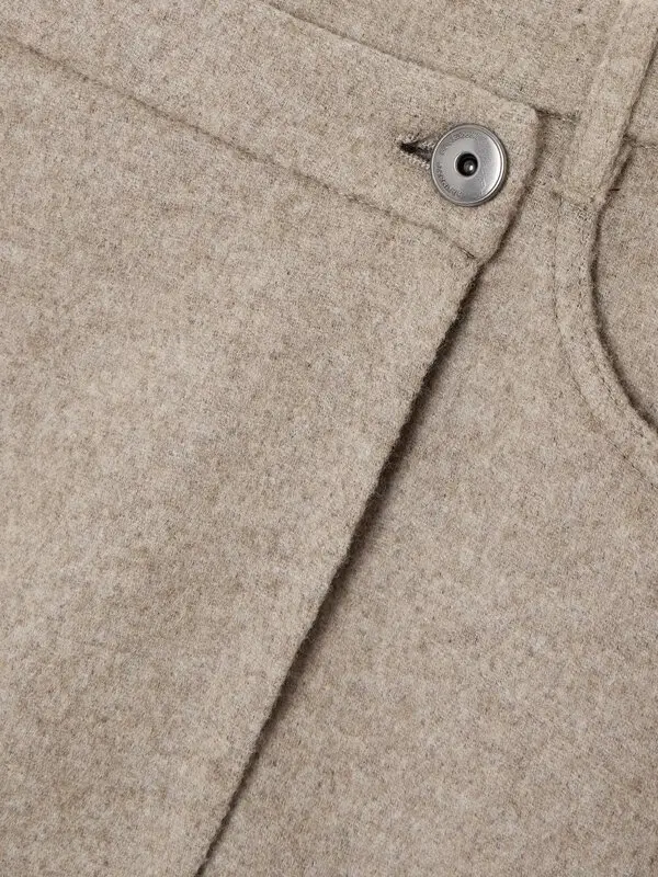 Brunello Cucinelli Asymmetric Brushed-wool Midi Wrap Skirt