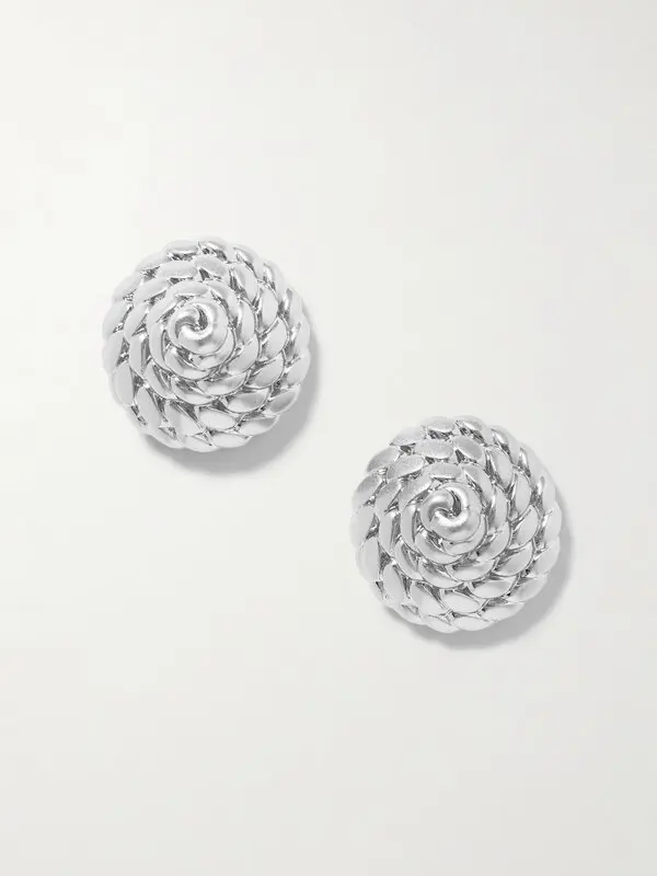 JULIETTA Plated Spiral Earrings - Silver