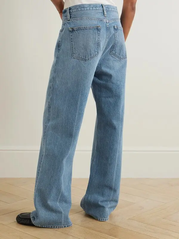 FRAME The Loose Low-rise Wide-leg Jeans - Blue