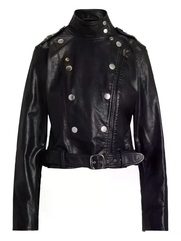 Polo Ralph Lauren Belted Leather Biker Jacket