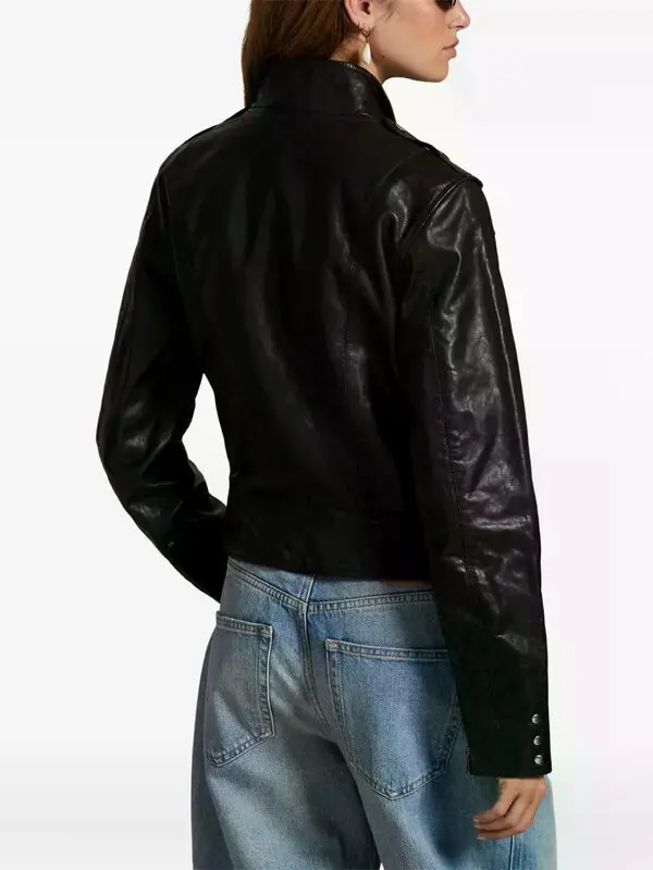 Polo Ralph Lauren Belted Leather Biker Jacket