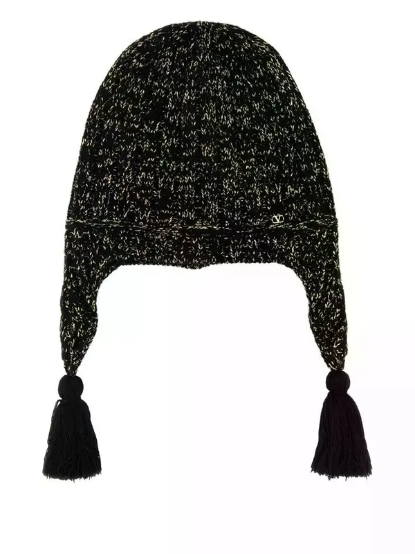 Valentino Garavani Tassel-trimmed Knitted Hat - Black