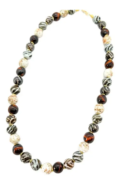 KAZURI Earth Collection African Gold Necklace - Multi