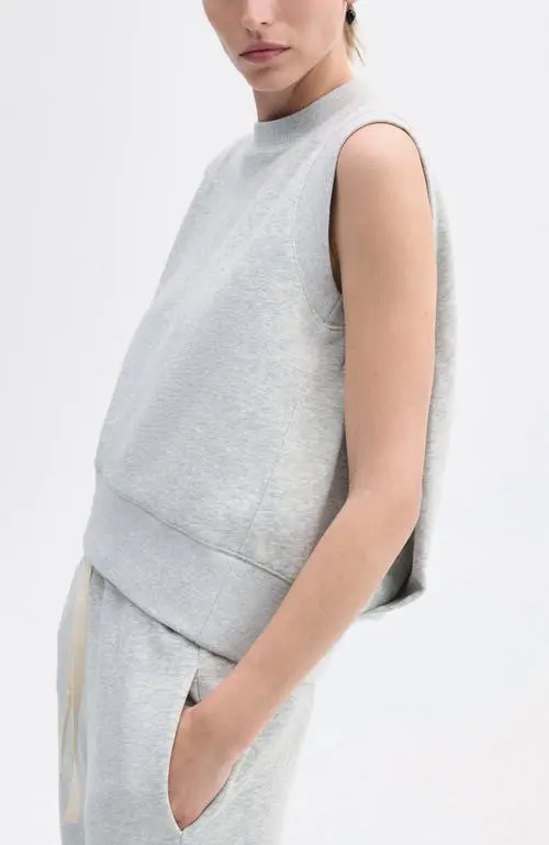 Co Sleeveless Sweatshirt In Scuba Knit - Heather Grey