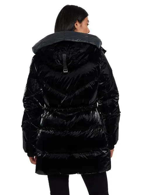 Pajar Estelle Chevron Quilted Puffer With Detachable Hood