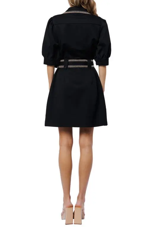 CIEBON Whipstitch Short Sleeve Shirtdress