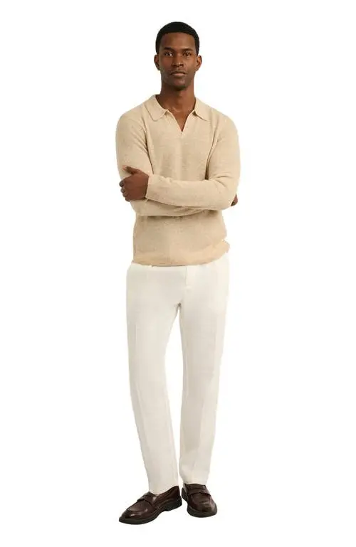 Onia Featherweight Cashmere Polo Sweater - Stone