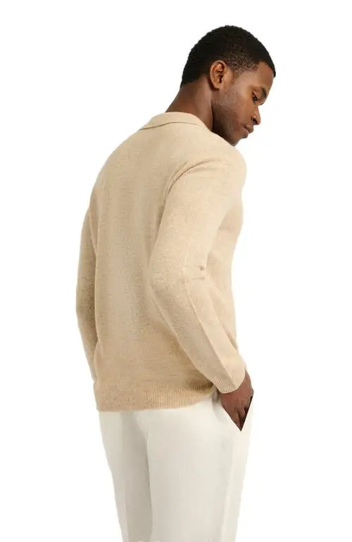 Onia Featherweight Cashmere Polo Sweater - Stone