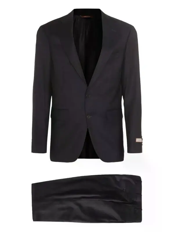 Canali Wool Single-breasted Suit - Black