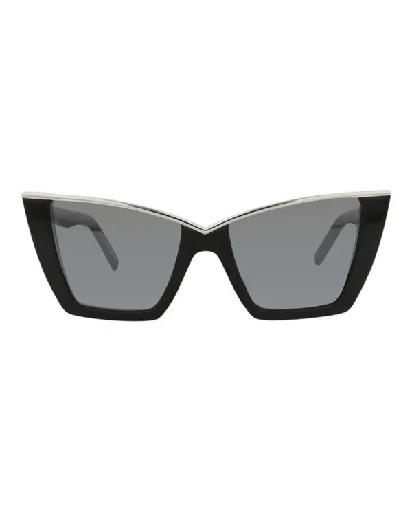 Saint Laurent Cat Eye Frame Acetate Sunglasses - Black Black Silver (sl570/30014007/002)