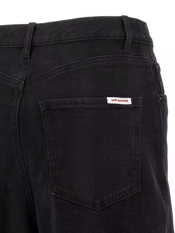 SELF-PORTRAIT High-rise Wide-leg Jeans