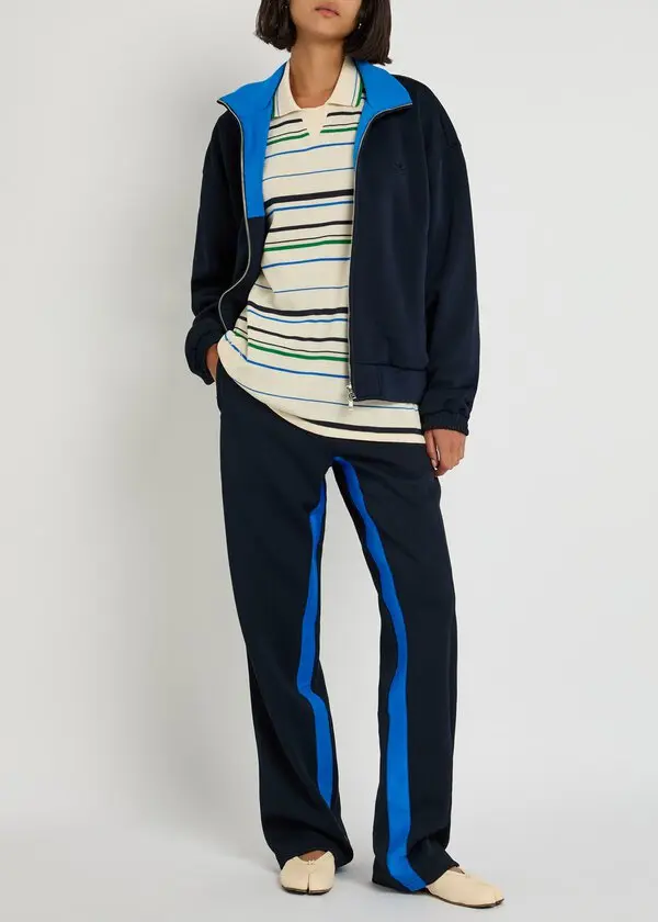 WALES BONNER Adidas X Piqué Jersey Track Trousers - Navy
