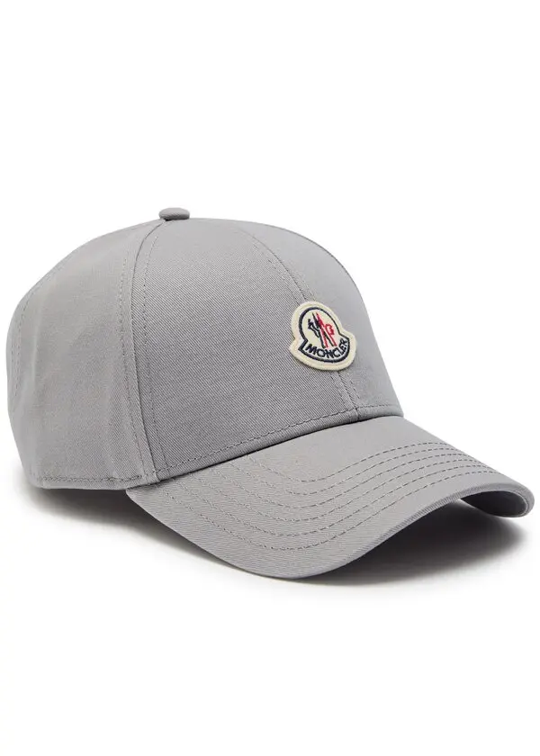 Moncler Logo Cotton Cap - Grey