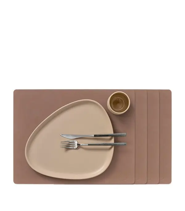 LIND DNA Large Nupo Square Placemats - Brown