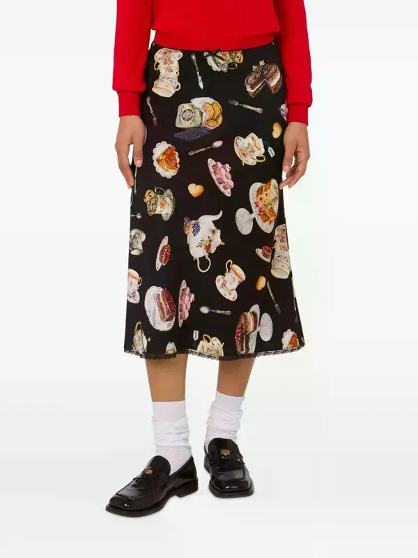 Moschino Printed Midi Skirt