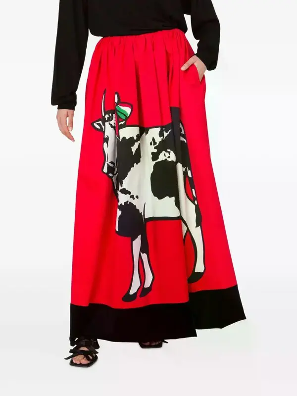 Moschino Graphic-print Maxi Skirt - Red