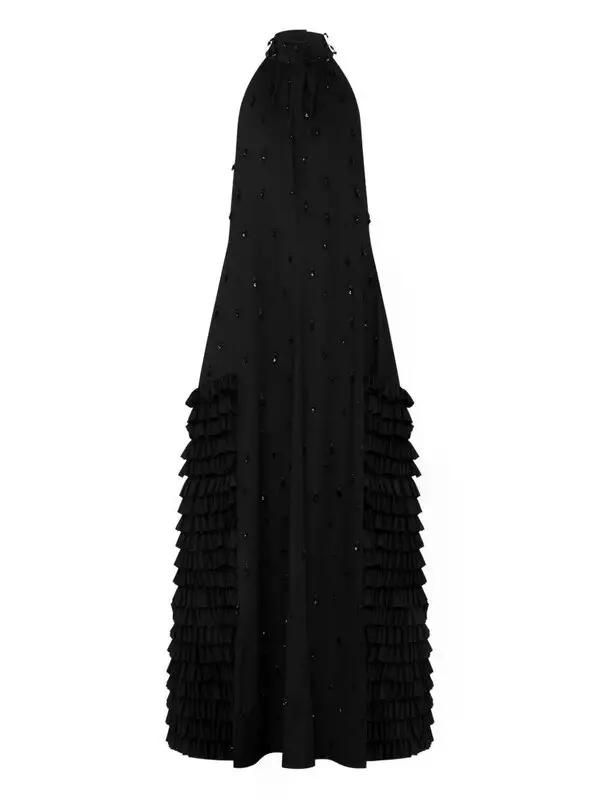 Moschino Halterneck Ruffled Maxi Dress