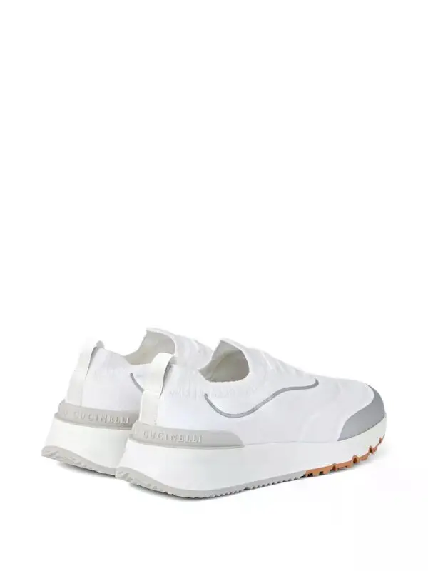 Brunello Cucinelli Knitted Slip-on Sneakers - White