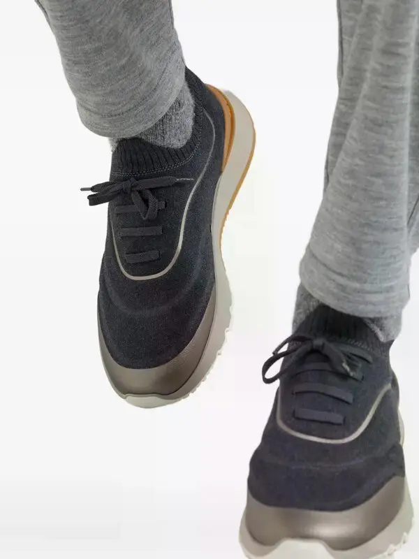 Brunello Cucinelli Knitted Slip-on Sneakers - Black
