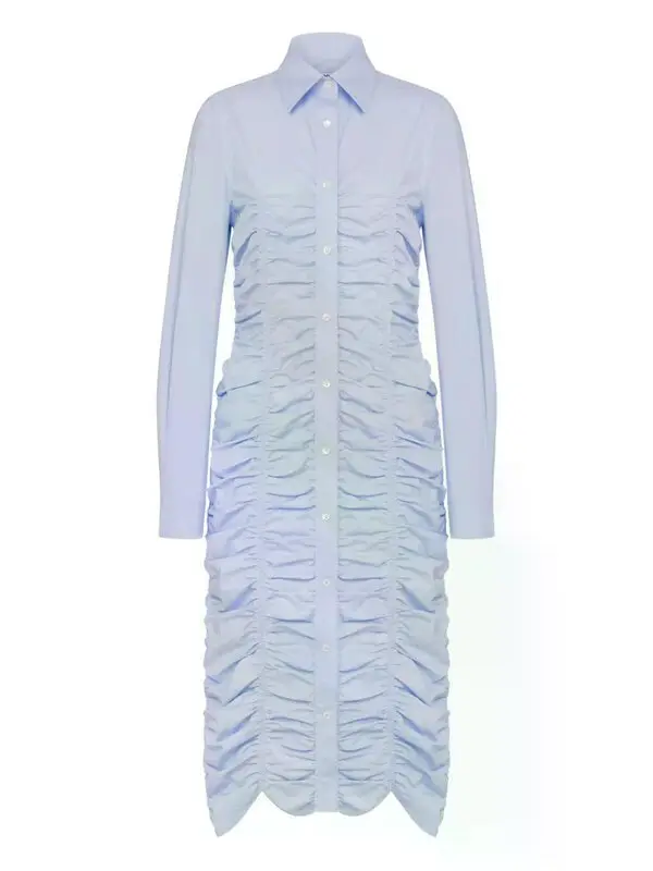 Moschino Ruched Button-down Midi Dress