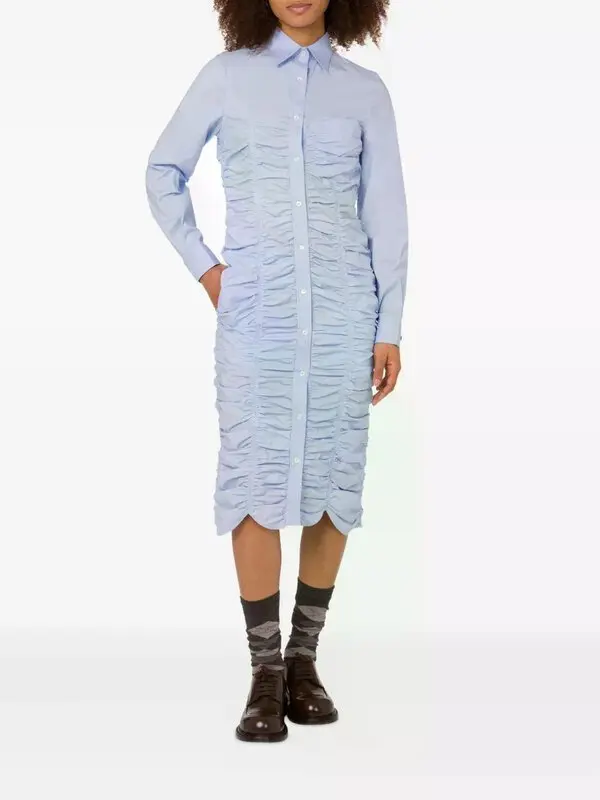 Moschino Ruched Button-down Midi Dress