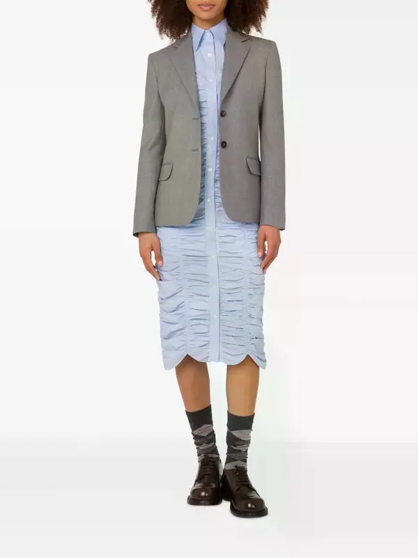 Moschino Ruched Button-down Midi Dress