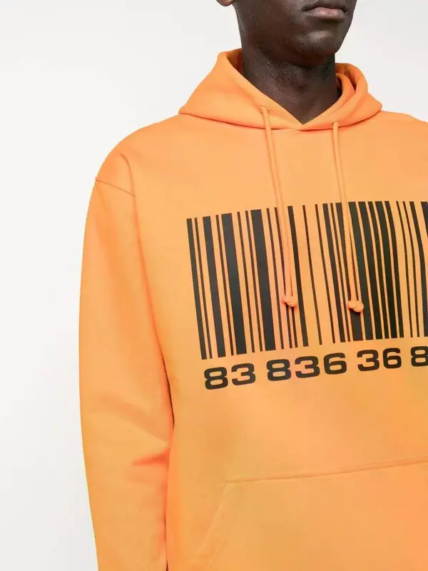 VTMNTS Barcode-print Cotton Hoodie - Orange