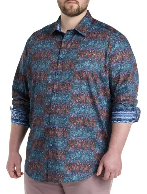 ROBERT GRAHAM BY DXL Big & Tall Bandana Sport Shirt