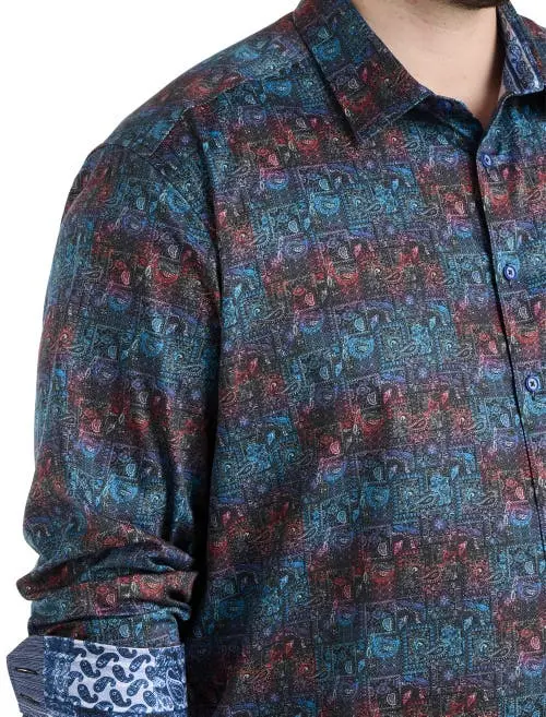ROBERT GRAHAM BY DXL Big & Tall Bandana Sport Shirt