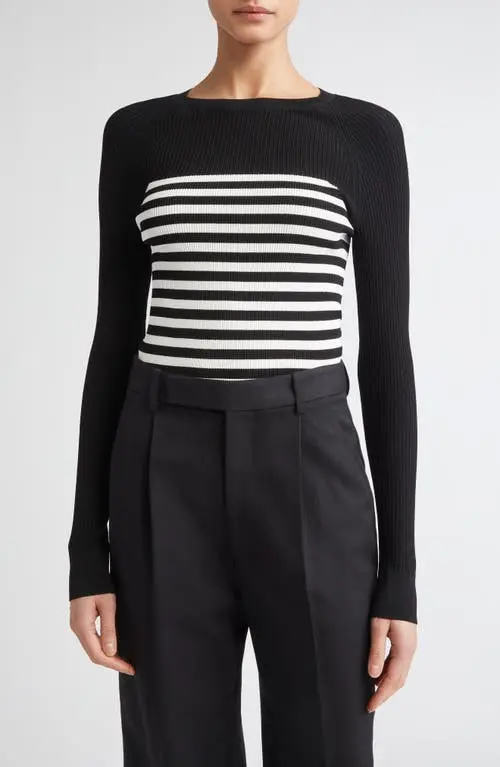 Max Mara Braies Stripe Bodice Rib Sweater