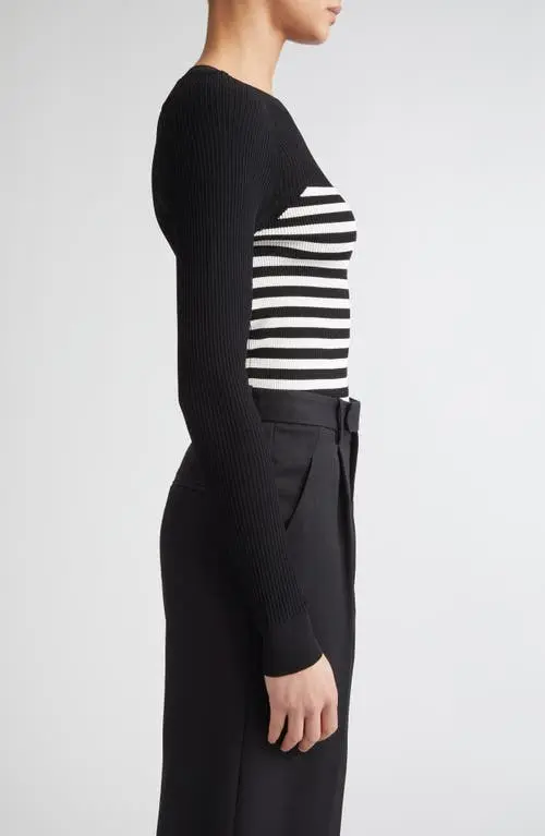 Max Mara Braies Stripe Bodice Rib Sweater