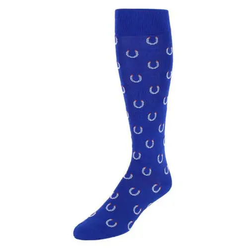 Trafalgar Lucky Horseshoe Pima Cotton Dress Socks - Royal Blue