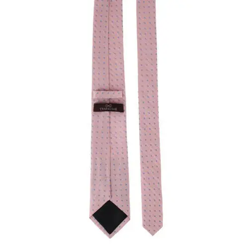 Trafalgar Ignacio Polka Dot Linen Blend Necktie - Coral