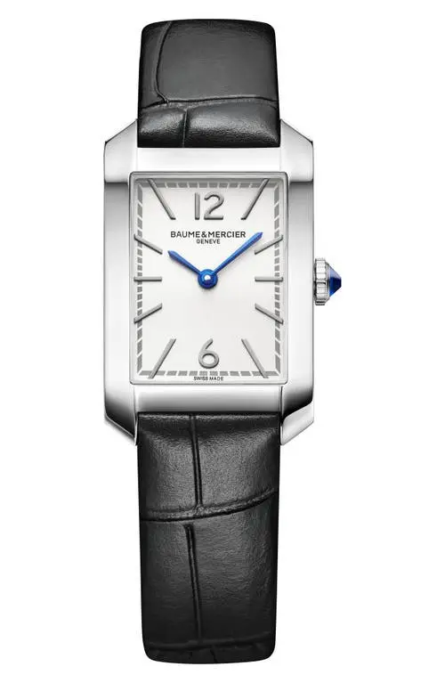 Baume & Mercier Hampton Leather Strap Watch - White
