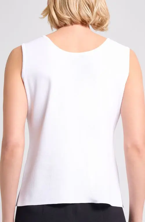 Misook Scoop Neck Tank - White