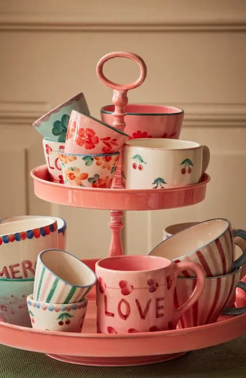 RICE BY RICE Set Of 6 Hand-painted Cappuccino Cups