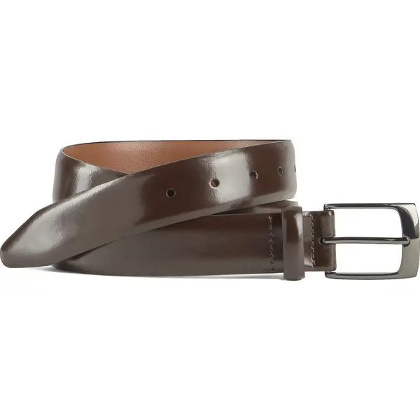 Johnston & Murphy Upton Leather Dress Belt - Mahogany