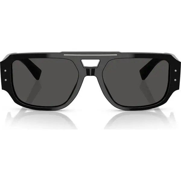 Dolce & Gabbana 57mm Pilot Sunglasses - Black